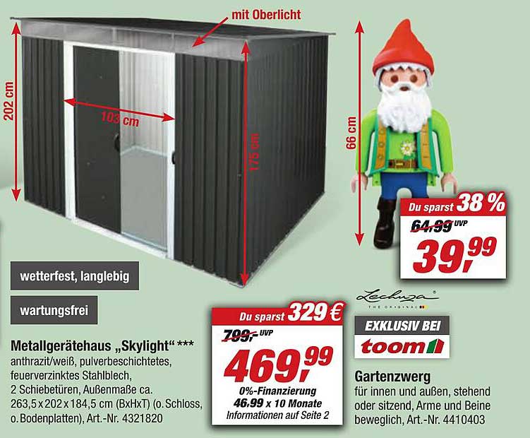 Metallgerätehaus „skylight” Angebot bei Toom Baumarkt - 1Prospekte.de