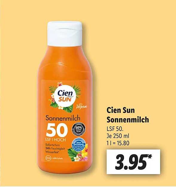Cien Sun Sonnenmilch Angebot bei Lidl - 1Prospekte.de