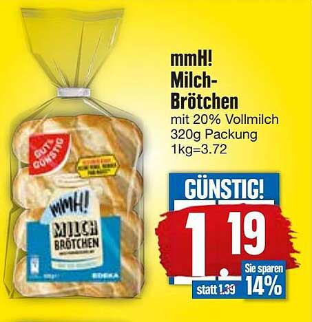 Mmh! Milch-brötchen Angebot bei EDEKA - 1Prospekte.de