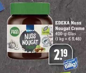 Edeka Nuss Nougat Creme Glas Angebot bei EDEKA - 1Prospekte.de