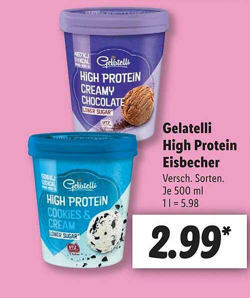 Gelatelli High Protein Eisbecher Angebot bei Lidl