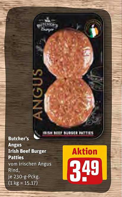 Butcher's Angus Irish Beef Burger Patties Angebot bei REWE Kaufpark ...