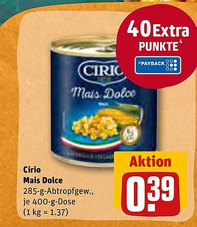 Cirio Mais Dolce Angebot bei REWE Kaufpark - 1Prospekte.de
