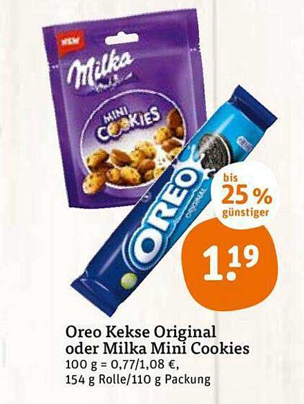 Oreo Kekse Original Oder Milka Mini Cookies Angebot bei Tegut ...