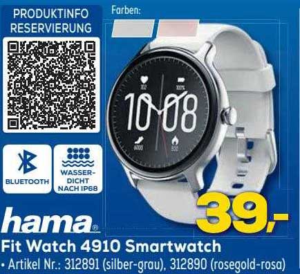 Hama Fit Watch 4910 Smartwatch Angebot bei Euronics - 1Prospekte.de