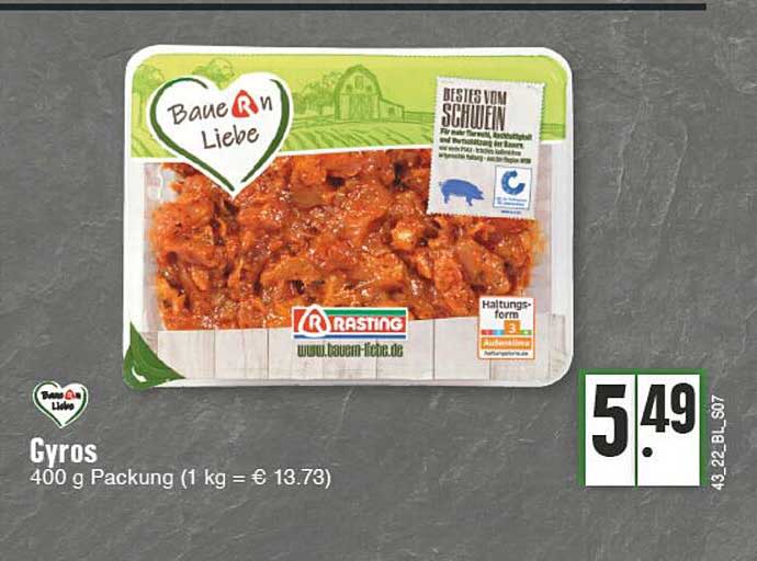Bauern Liebe Gyros Angebot bei EDEKA - 1Prospekte.de