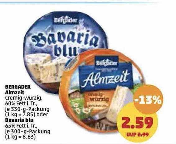 Bergader Almzeit Oder Bavaria Blu Angebot bei Penny - 1Prospekte.de