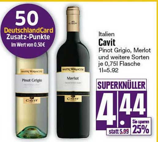 Cavit Pinot Grigio, Merlot Und Weitere Sorten Angebot bei EDEKA ...