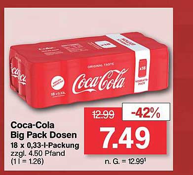 Coca-cola Big Pack Dosen Angebot bei Famila Nordwest - 1Prospekte.de