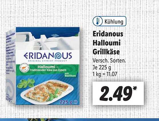 Eridanous Halloumi Grillkäse Angebot bei Lidl - 1Prospekte.de