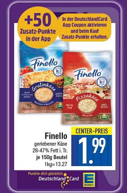 Finello Geriebener Käse Angebot bei E Center - 1Prospekte.de