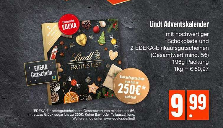 Lindt Adventskalender Angebot bei EDEKA - 1Prospekte.de
