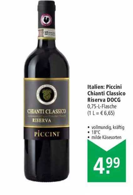 Piccini Chianti Classico Riserva Docg Angebot bei Marktkauf - 1Prospekte.de