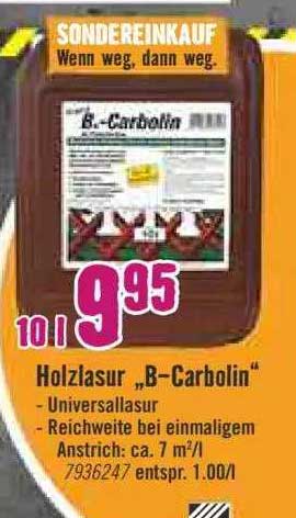 Holzlasur „b-carbolin“ Angebot bei Hornbach