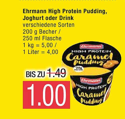 Ehrmann High Protein Pudding, Joghurt Oder Drink Angebot bei Marktkauf ...