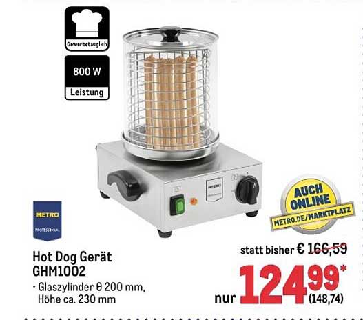Metro Professional Hot Dog Gerät Ghm1002 Angebot bei METRO - 1Prospekte.de