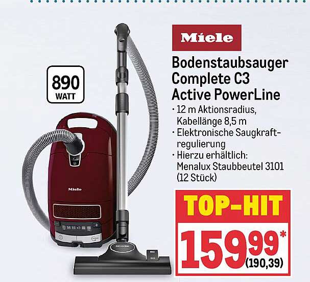 Miele Bodenstaubsauger Complete C3 Active Powerline Angebot bei METRO
