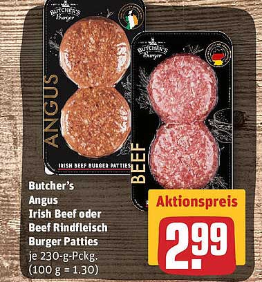 Butcher's Angus Lrish Beef Oder Beef Rindfleisch Burger Patties Angebot ...