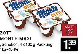 Zott Monte Maxi Angebot bei Edeka Zurheide