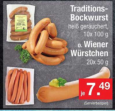 Traditions-bockwurst O Wiener Würstchen Angebot bei Zimmermann ...