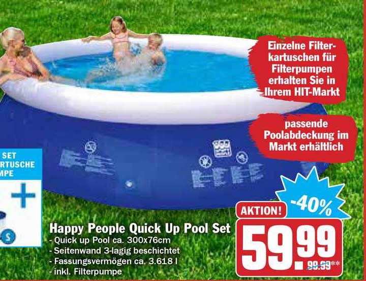 Happy People Quick Up Pool Set Angebot bei Hit - 1Prospekte.de