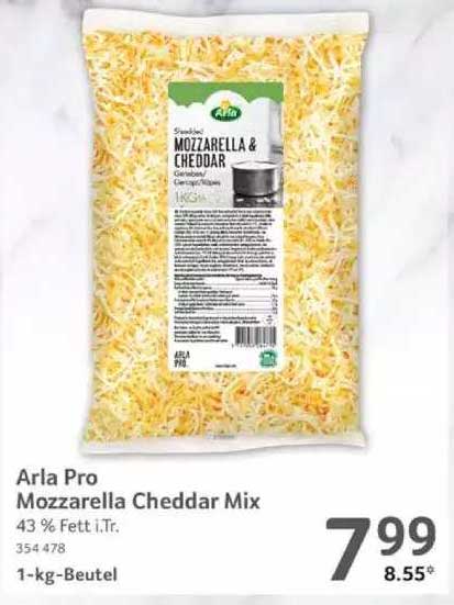Arla Pro Mozzarella Cheddar Mix Angebot bei Selgros - 1Prospekte.de