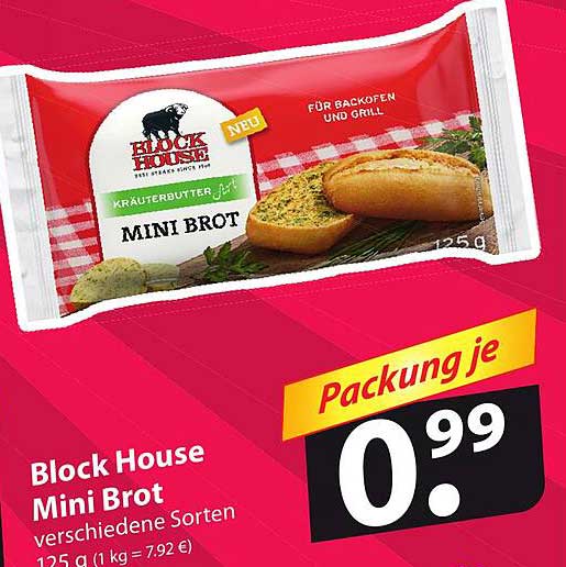 Block House Mini Brot Angebot bei Famila - 1Prospekte.de