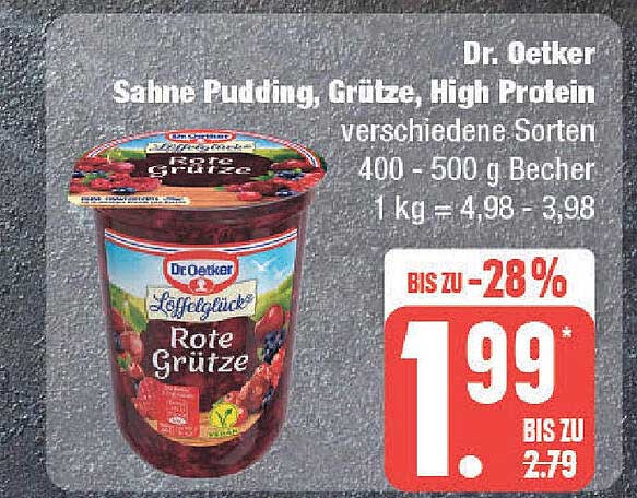 Dr Oetker Sahne Pudding, Grütze, High Protein Angebot bei EDEKA ...