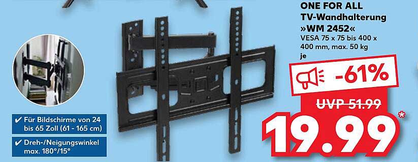 One For All Tv-wandhalterung Wm2452 Angebot bei Kaufland - 1Prospekte.de