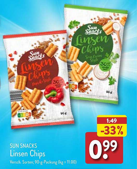 Sun Snacks Linsen Chips Angebot bei ALDI Nord - 1Prospekte.de