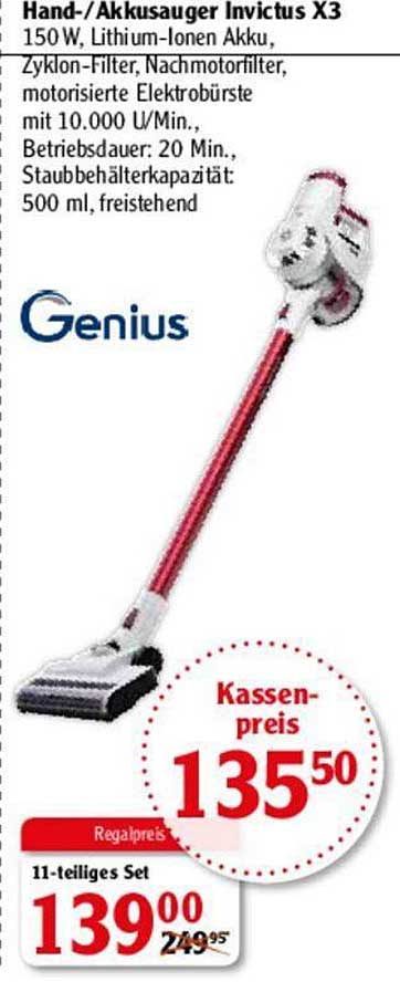 Genius Hand Akkusauger Invictus X3 Angebot bei Globus - 1Prospekte.de