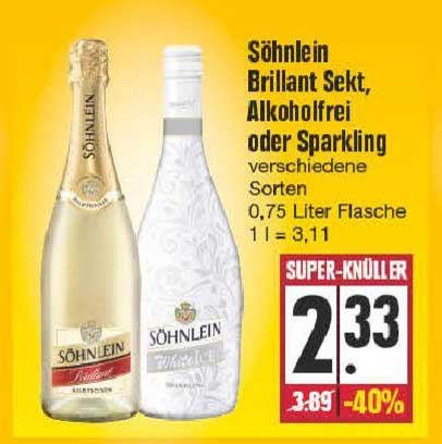 Söhnlein Brillant Sekt, Alkoholfrei Oder Sparkling Angebot bei EDEKA ...