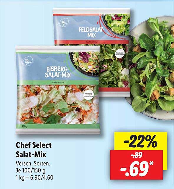 Chef Select Salat-mix Angebot bei Lidl - 1Prospekte.de