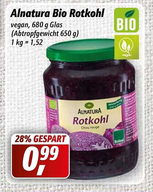 Alnatura Bio Rotkohl Angebot bei Simmel - 1Prospekte.de