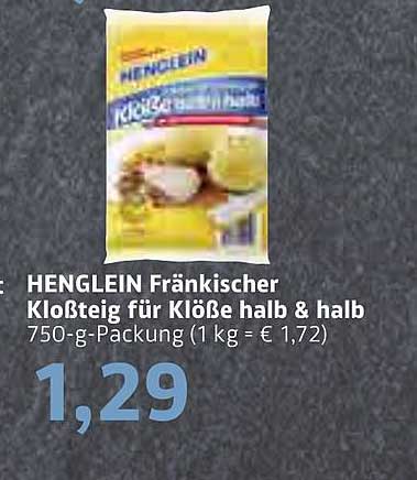 Henglein Fränkischer Kloßteig Für Klöße Halb & Halb Angebot bei BUNGERT ...