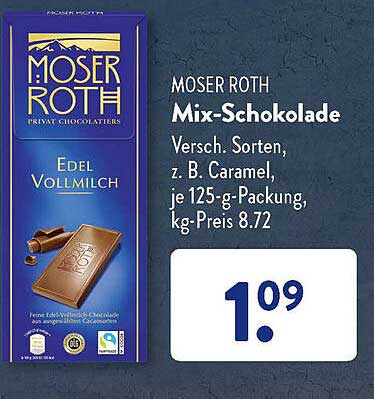 Moser Roth Mix-schokolade Angebot bei ALDI SÜD - 1Prospekte.de