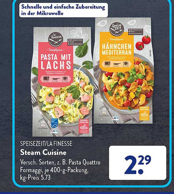 Speisezeit Oder La Finesse Steam Cuisine Angebot bei ALDI SÜD - 1Prospekte.de
