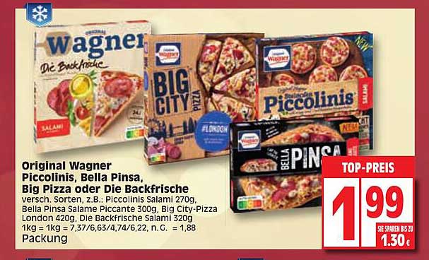 Original Wagner Piccolinis, Bella Pinsa, Big Pizza Oder Die Backfrische ...