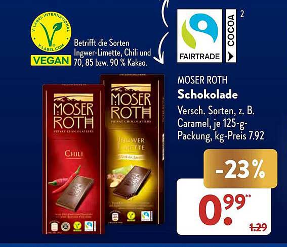 Moser Roth Schokolade Angebot bei ALDI SÜD - 1Prospekte.de