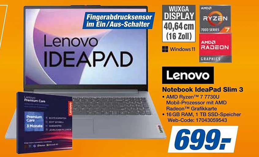 Lenovo Notebook IdeaPad Slim 3 Angebot bei Expert - 1Prospekte.de