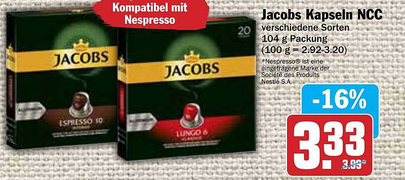 Jacobs Kapseln Ncc Angebot bei AEZ - 1Prospekte.de
