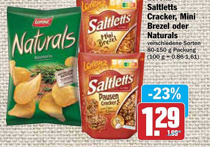 Lorenz Saltletts Cracker, Mini Brezel Oder Naturals Angebot bei AEZ