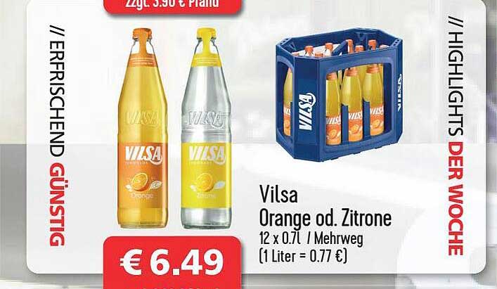 Vilsa Orange Od. Zitrone Angebot bei Getränkehaus - 1Prospekte.de