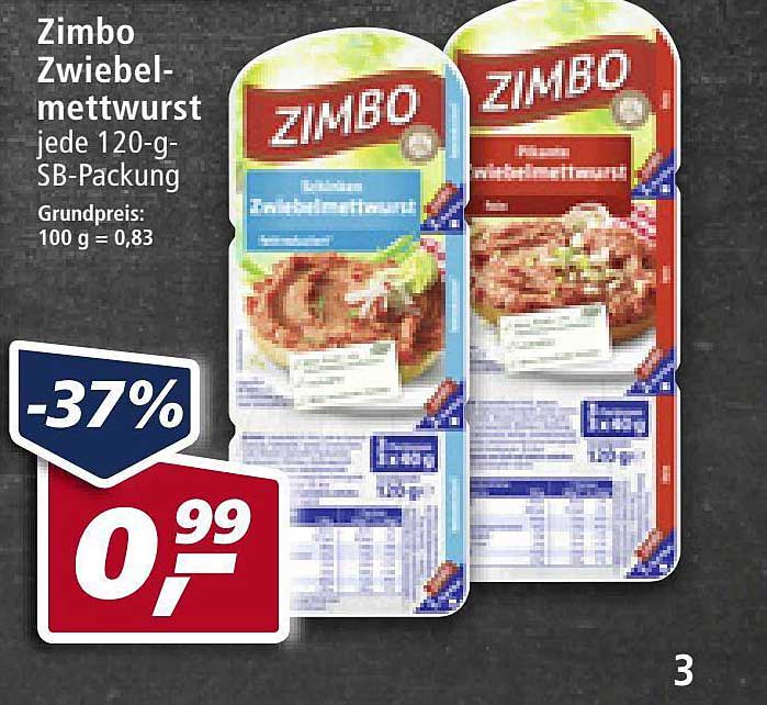 Zimbo Zwiebel-mettwurst Angebot bei Penny