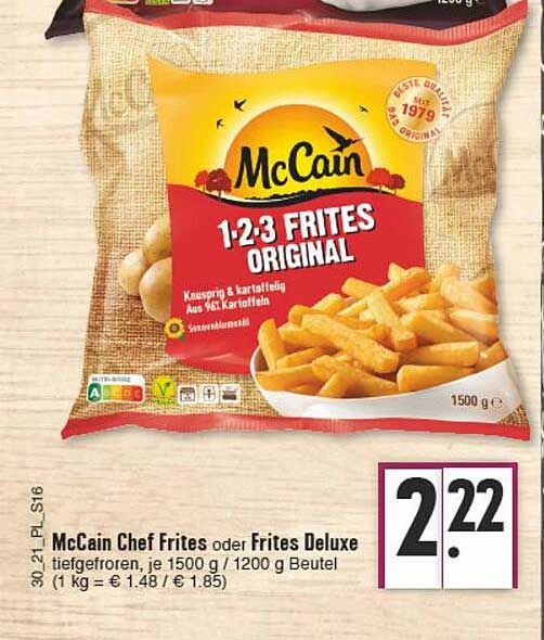 Mccain Chef Frites Oder Frites Deluxe Angebot bei E Center