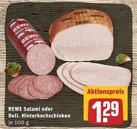 Rewe Salami Oder Deli. Hinterkochschinken Angebot bei REWE - 1Prospekte.de