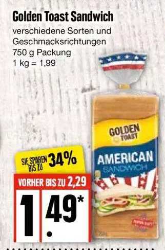 Golden Toast Sandwich Angebot bei EDEKA - 1Prospekte.de