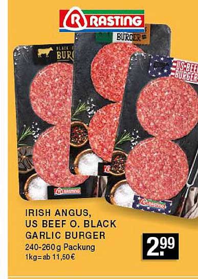 Irish Angus, Us Beef Oder Black Garlic Burger Rasting Angebot bei Edeka ...