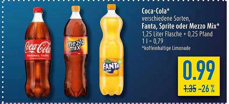 Coca-cola, Fanta, Sprite Oder Mezzo-mix Angebot bei Diska - 1Prospekte.de
