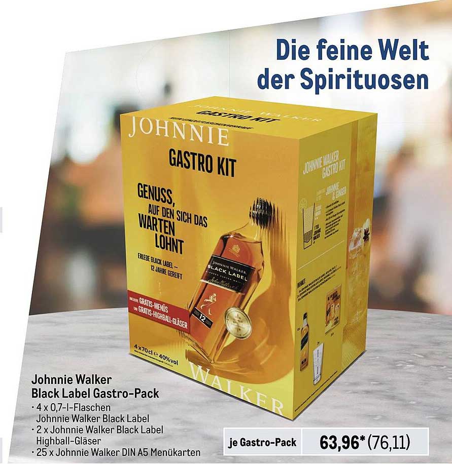 Johnnie Walker Black Label Gastro-pack Angebot bei METRO - 1Prospekte.de